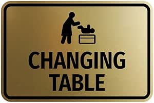 Amazon.com : Signs ByLITA Classic Framed Changing Table Sign (Brushed ...