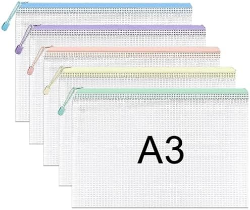 A3 Plastic Zip Wallets - 5PCS A3 Zip Lock Bags Plastic Document Folders ...