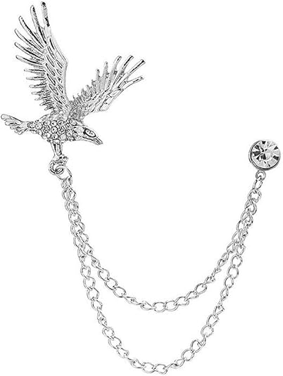 Amazon.com: Eagle Hanging Chain Brooch for Men - Elegant Lapel Pin ...