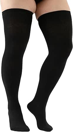 Lopsity Plus Size Thigh High Knit Socks Long Stretchy Sock Women Over ...
