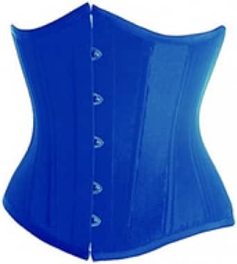 Amazon.com: Blue Satin Gothic Burlesque Costume Waist Training Basque ...