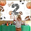 Amazon.com: Balterever Born Two Ball Birthday Decorations Sports Theme ...