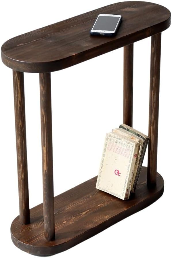 Amazon.com: GENESIS WOODESIGN Oval Solid Wood Narrow Side Table, Slim ...