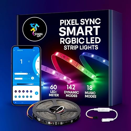 PIXEL SYNC Smart RGBIC LED Strip Light, App and Voice Control Led Strip ...