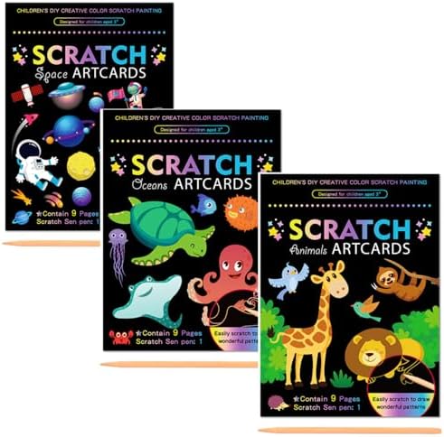 Amazon.com: I&Art Scratch Art Books for Kids Scratch Art Paper Rainbow ...