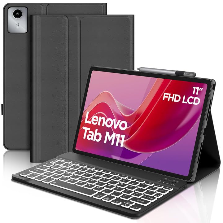 FARYODI Keyboard Case for Lenovo Tab M11 11 inch 2024, 7-Colour Backlit ...