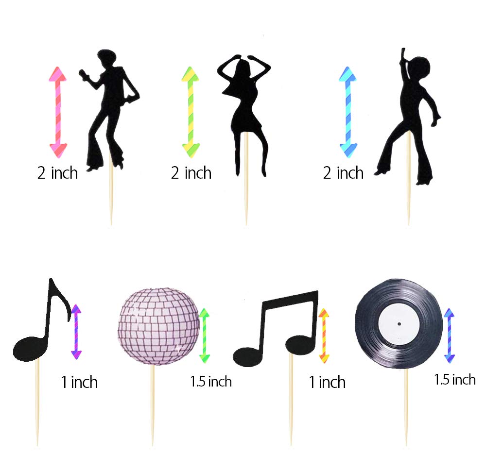 Snapklik.com : 70s Disco Cupcake Topper 70s Disco Cake Decoration Disco ...