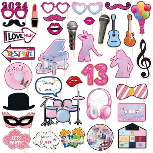 Amazon.com: 24pcs Sing Photo Booth Props, Birthday Party Supplies Sing ...