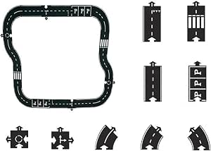 Amazon.com: Flexible Rubber Road Puzzle Track, Track Puzzle Road Toy ...
