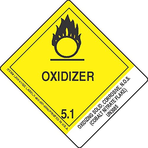 GC Labels-L306P3009, Oxidizing Solid, Corrosive, N.O.S. (Cobalt Nitrate ...