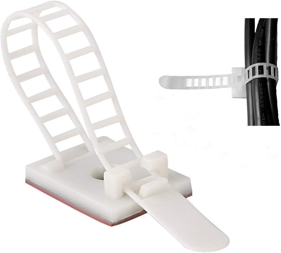 Adjustable Cable Clips, Self - Adhesive Cable Clamps, Wire Clips with ...