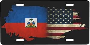 Amazon.com: American Haiti Haitian Flag Personalized License Plates for ...