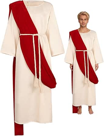 Amazon.com: AVIFU Men Jesus Costume Set Adult Caesar Jesus Robe ...