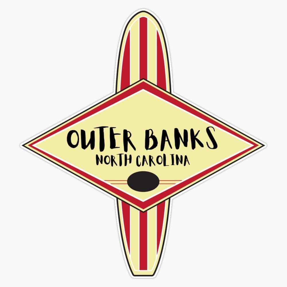 Amazon.com - Outer Banks Surf Beach North Carolina Vinyl Sticker ...