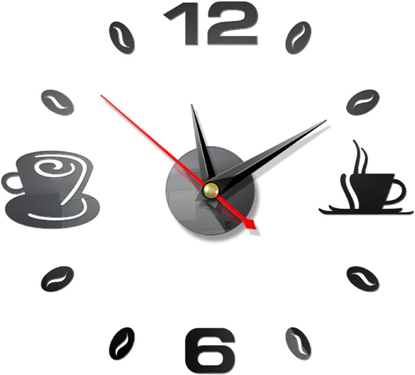 VALINK Teapot & Cup Wall Clocks,DIY Acrylic Stickers Wall Clock,Kitchen ...