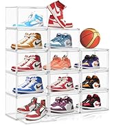 Amazon.com: 10 Pack Acrylic Shoe Display Case Transparent Sneaker ...