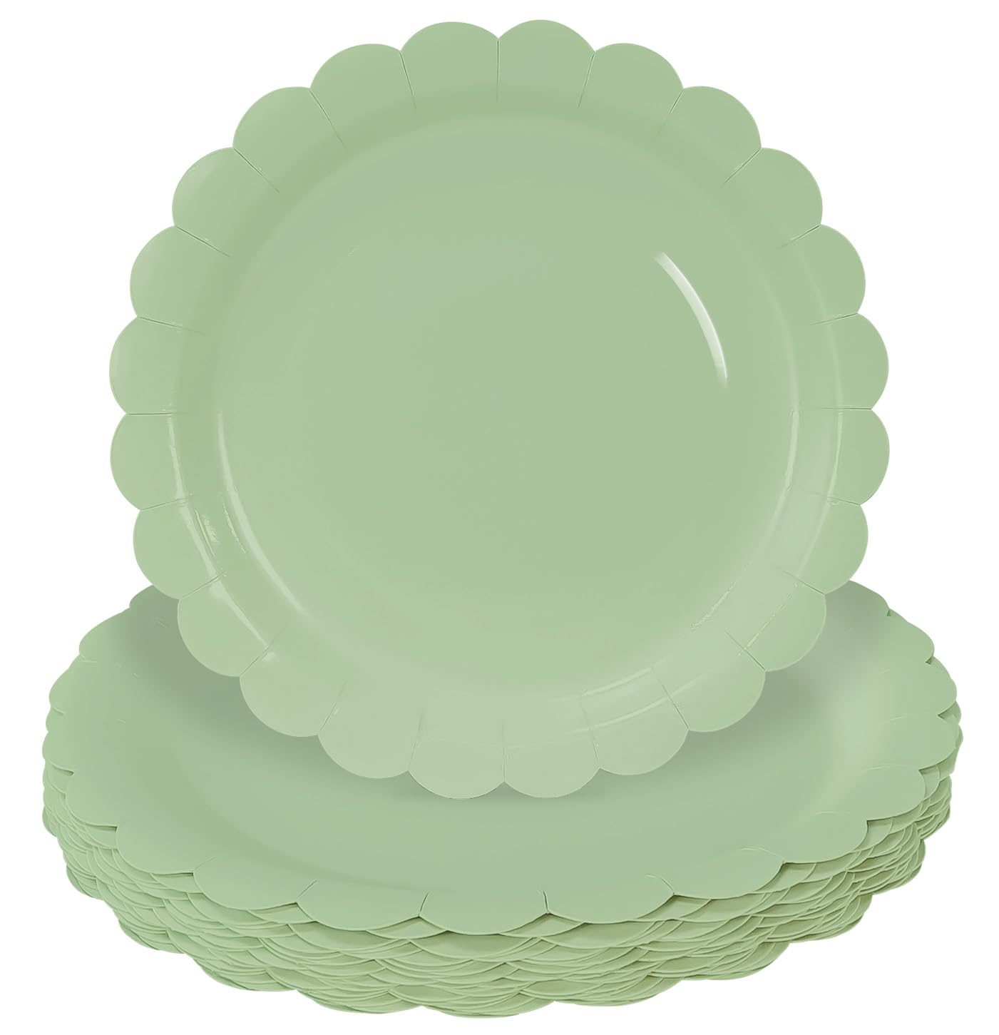 Amazon.com: HEIPINIUYE 50 Pieces Sage Green Paper Plates 7 Inch Sage ...