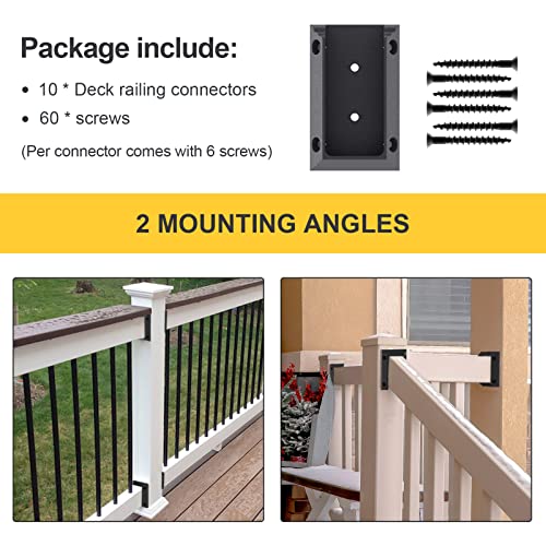 Goovilla Deck Railing Brackets Connectors for 2x4 Railing Wood Post ...
