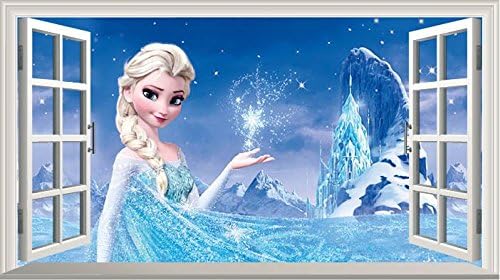 Die Eiskönigin Anna und Elsa Olaf V002 magisches Fenster-Wandaufkleber ...