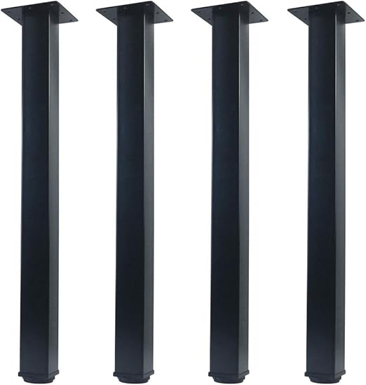 QLLY 20 inch Adjustable Metal Desk Legs, Square Office Table Furniture ...