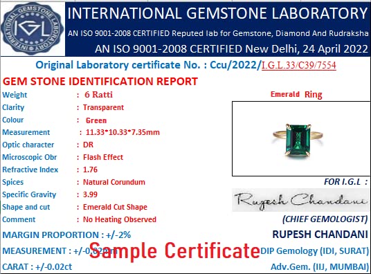 Buy DeepMines 18k Yellow Gold Original Emerald Gemstone Ring 5 Carat ...