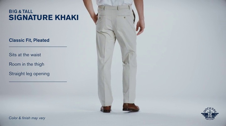 Watch Dockers Men's Big and Tall Classic Fit Signature Khaki Lux Cotton ...