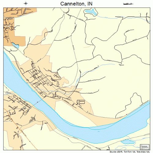 Amazon.com: Large Street & Road Map of Cannelton, Indiana IN - Printed ...
