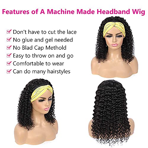 Snapklik.com : Mengkai 14 Inch Glueless Headband Wig Human Hair150 ...