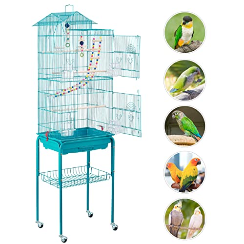 Snapklik.com : Yaheetech 62.4inch Steel Roof Top Bird Cage Rolling ...