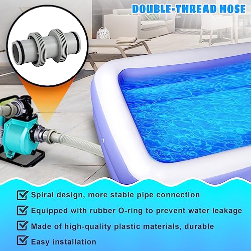 Swimming Pool Hose Connector Pipe for 1.5in Straight Hose, Two Way Pool ...