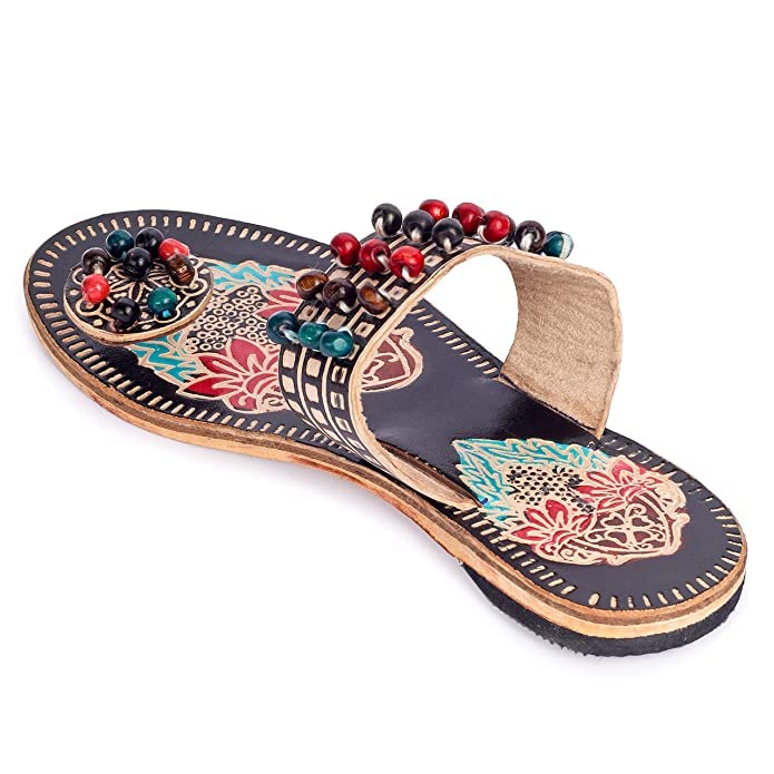 A U R A Fashion Colorful Ethnic Kolhapuri Footwear for Women and Girls ...