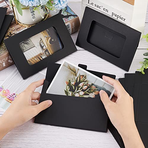 NBEADS 30 Packs Window Postcards Envelopes, Black Postcard Envelopes ...