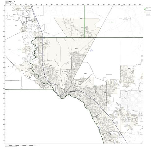 Amazon.com: El Paso, TX ZIP Code Map Laminated : Office Products