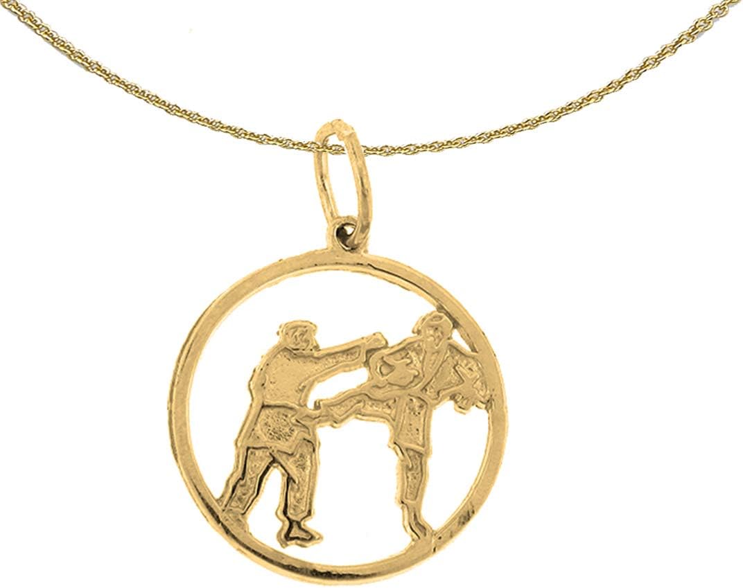 Amazon.com: Jewels Obsession 14K Yellow Gold Karate Pendant with 18 ...