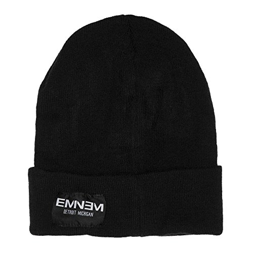 Buy Eminem Big E Logo Knit Cuffed Knit Beanie Hat - Black at Amazon.in