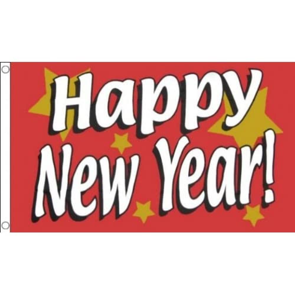 AZ FLAG - Happy New Year Flag - 2x3 Ft - 100D Polyester New Year Party ...