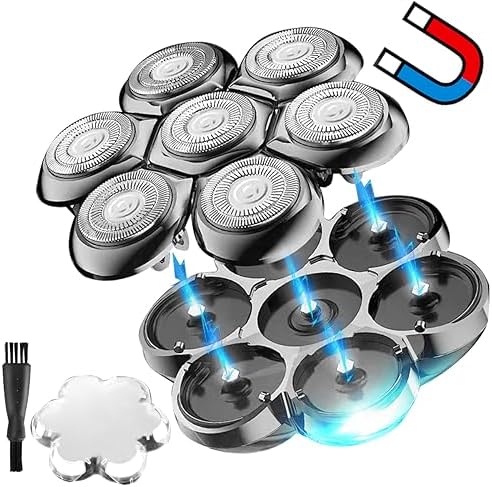 Amazon.com: Universal Magnetic 7 Blades Head Shaver Replacement Heads ...