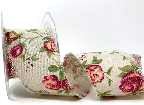 Burlap Frayed Edge Vintage Rose Inspired Ribbon 100mm x 1 Metre ...