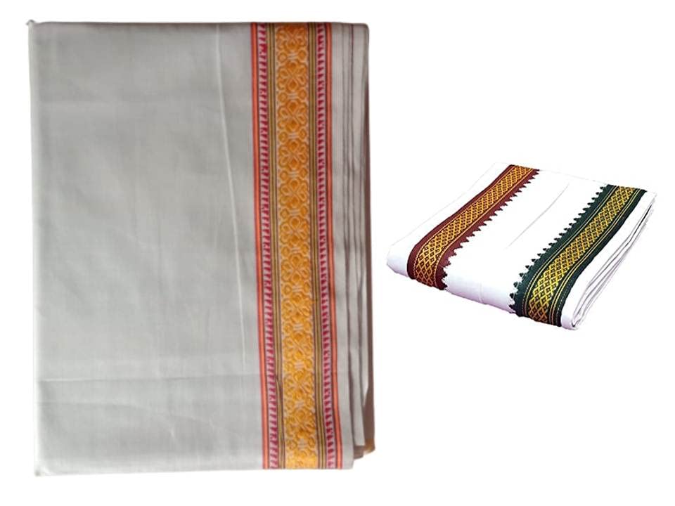 SMART Sewingers Traditional Cotton Dhoti For Men With Strap White Color ...