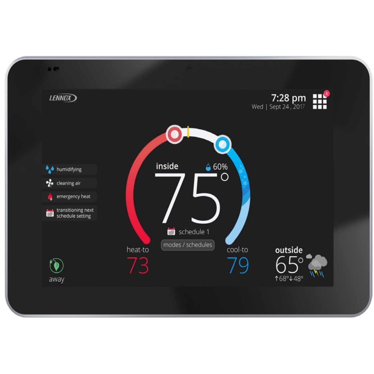 Lennox-Upgraded E30 Icomfort Smart Thermostat 20A65 Touchscreen, WiFi ...