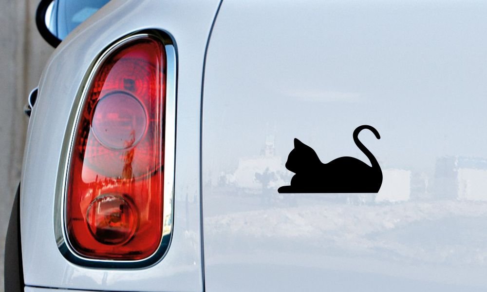 Amazon.com: Cat Silhouette Cartoon Version 8 Car Vinyl Sticker Decal ...
