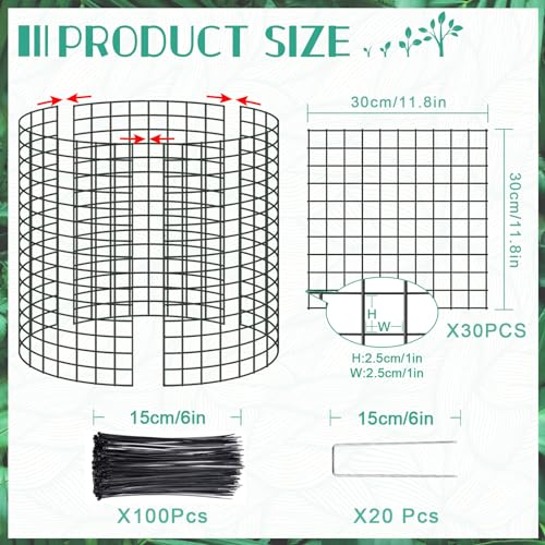 10 Packs 12" x 12" Wire Plant Protectors Wire Plant Cages Metal Mesh ...