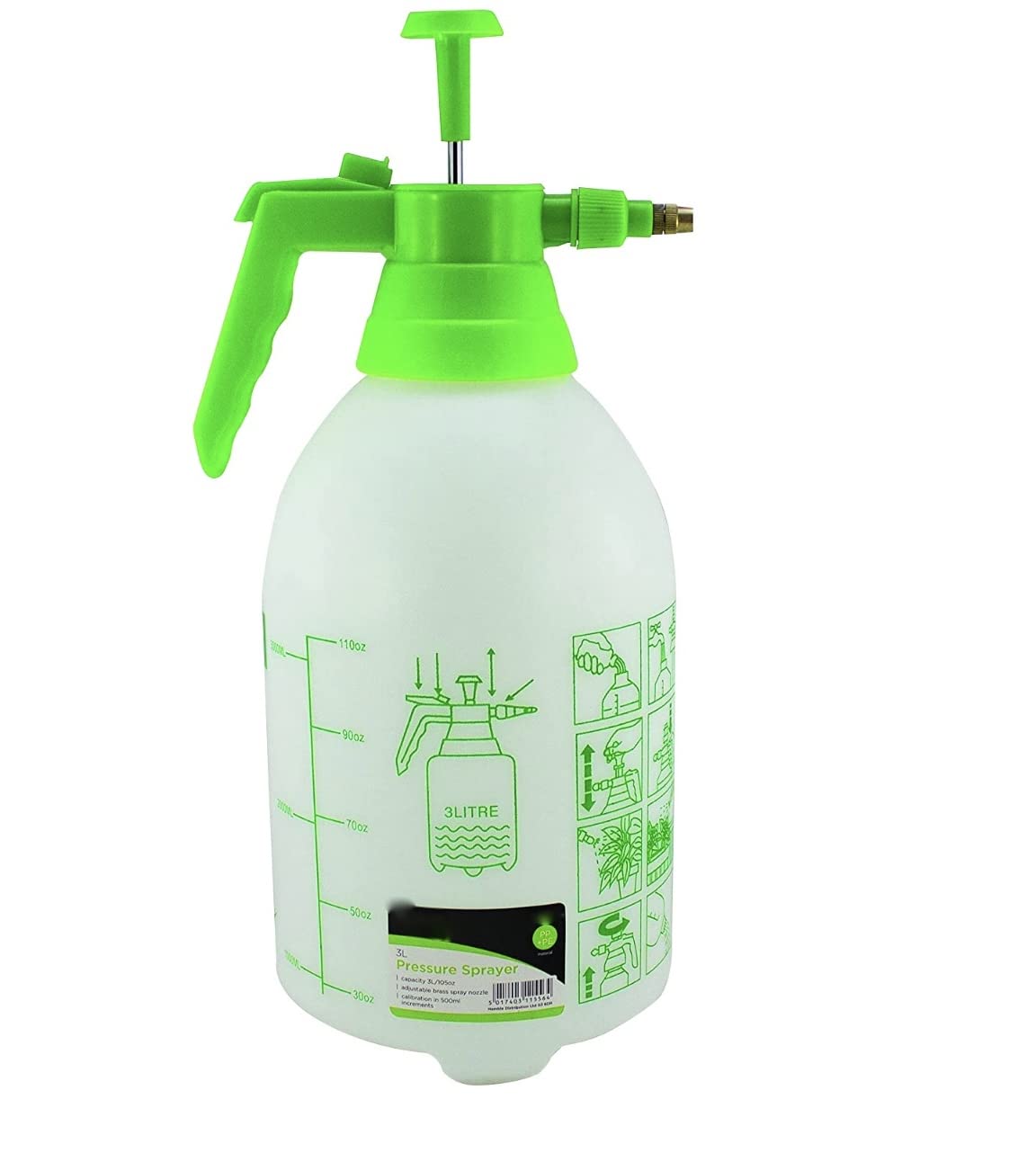 ADEPTNA Garden 3L Pressure Spray Bottle – Adjustable Pump Action Water ...