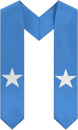 Amazon.com: Somalia Somali Flag V-Neck Graduation Shawl Sash, Double ...