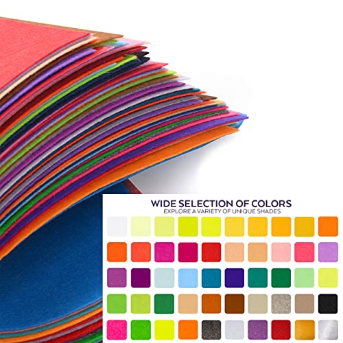 Snapklik.com : Felt Sheets, 50 Pcs Assorted Color Felt Fabric Sheets ...