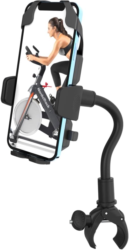 Amazon.com: woleyi Gooseneck Spin Bike Phone Mount, Handlebar Clip Cell ...