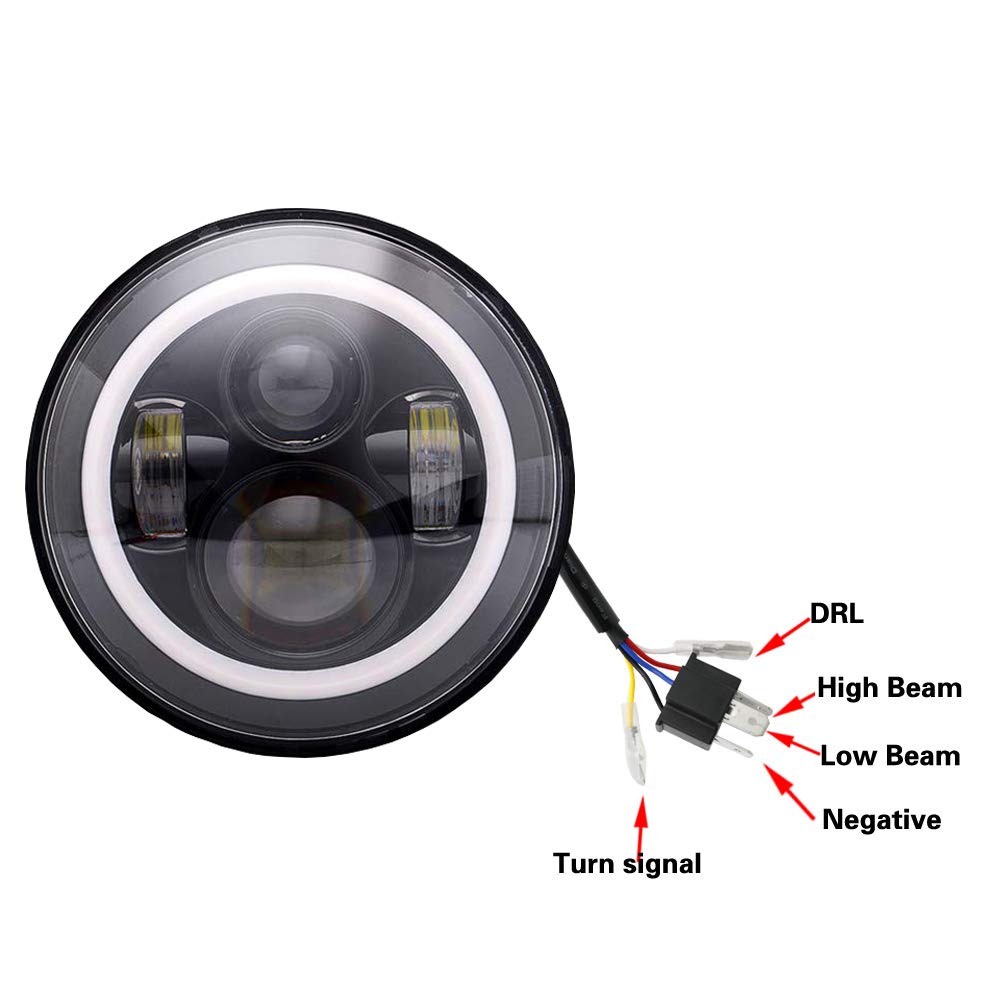 Buy 7"Inch Round LED Projector Headlights W/LED Turn Signal Light DRL ...