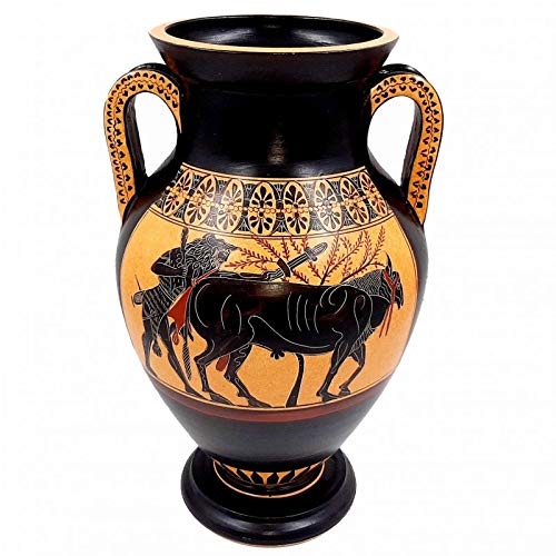 Red -Black Figure Amphora 31cm,Hercules driving Bull to Sacrifice ...