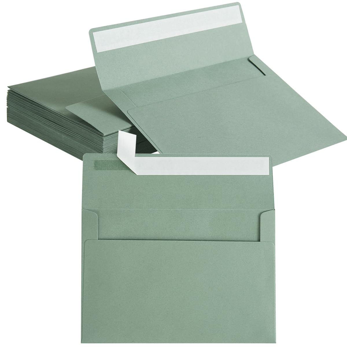 Amazon.com : Wishop 100 Pack A4 Envelopes Sage-Green 4 x 6 Self Seal ...