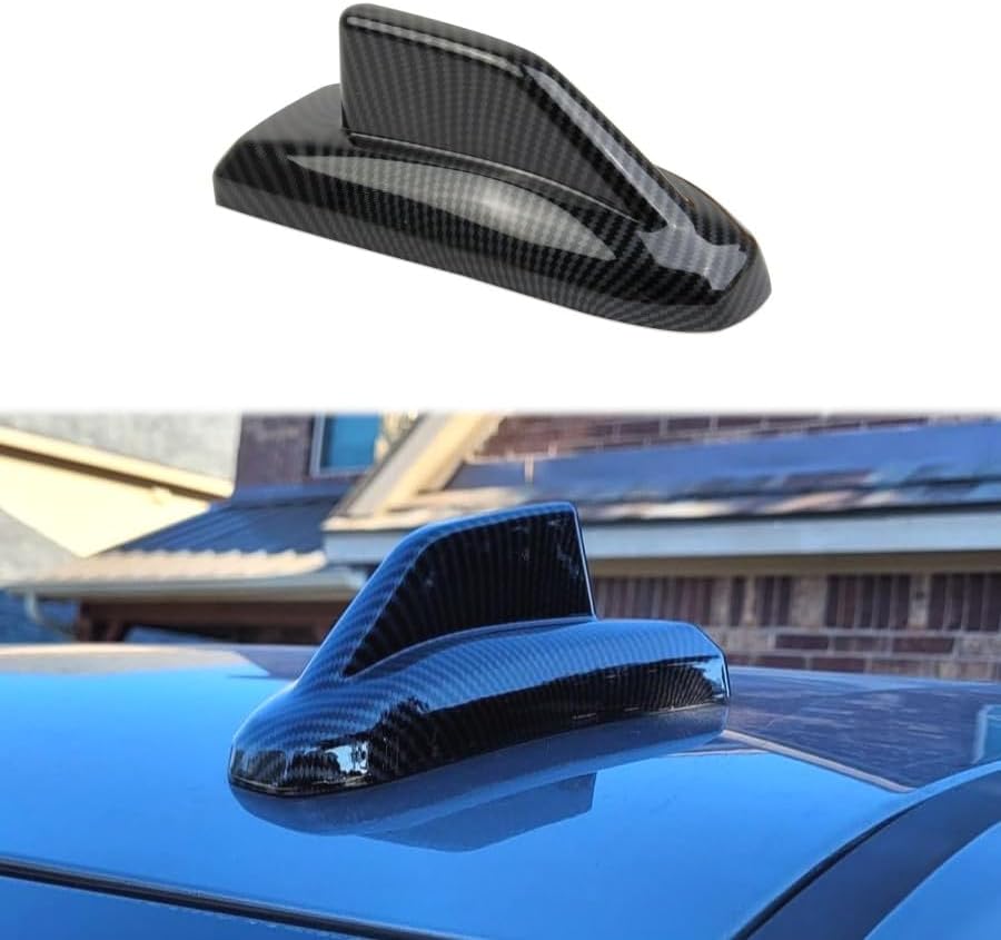 Amazon.com: Carbon Fiber Shark Fin Shape Roof Antenna Cover Decor Trim ...